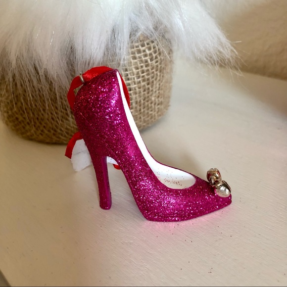 Hallmark | Holiday | Nwt Hallmark Pink Glitter High Heel Shoe | Poshmark